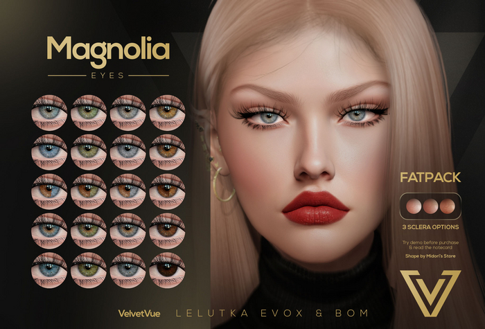 Second Life Marketplace - [ VelvetVue ] Magnolia Eyes :: Fatpack